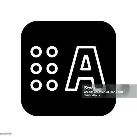 Braille Translator Color Line Icon Web Accessibility Vector Isolated Element Stock Illustration
