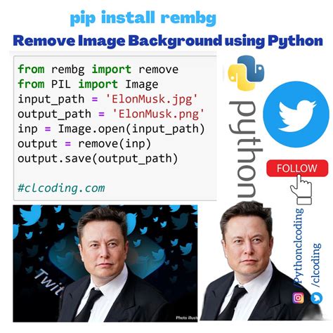 Remove Image Background Using Python Download Tweet Image From Python Coding Clcoding Rattibha