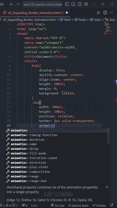 Expanding Border Animation Html Css Youtube