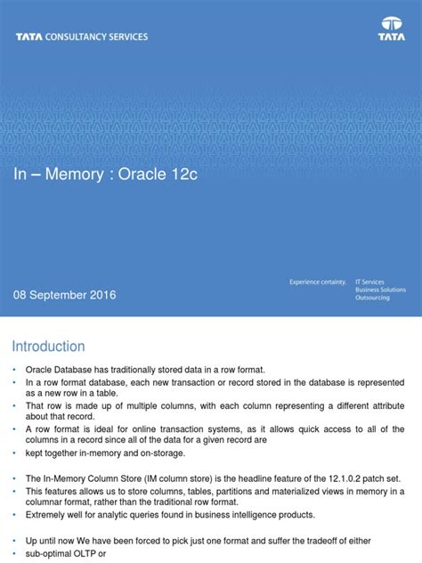12c In Memory Oracle Download Free Pdf Database Index Databases