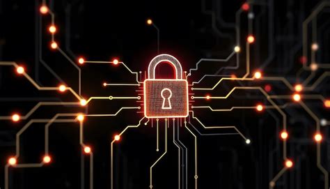Cybersecurity Concept With Digital Lock And Glowing Data Connections