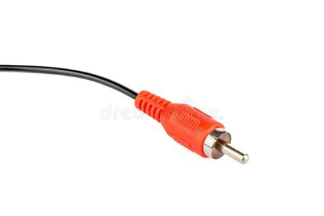 Red Rca Connector For Analog Signal Transmission On A White Background Stock Image Image Of