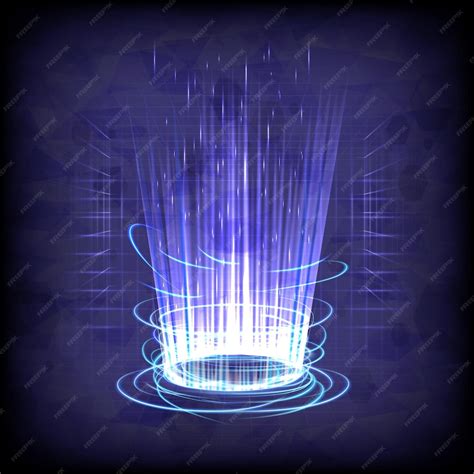 포털 및 홀로그램 과학 빛나는 Hud 회로의 미래 공상 과학 디지털 첨단 기술 게임 판타지의 매직 게이트 원형 텔레포트 연단 Gui 및 Ui 인터페이스 Vr 및 Mr