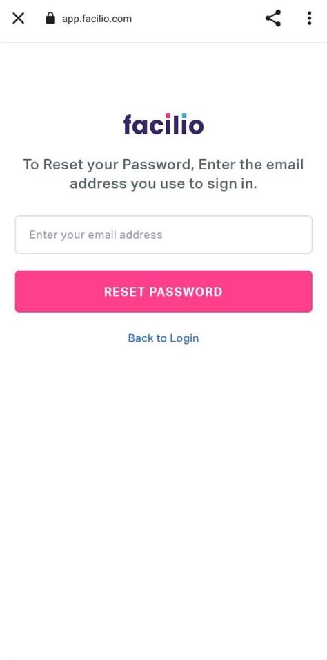 Resetting Workq Password Facilio Documentation