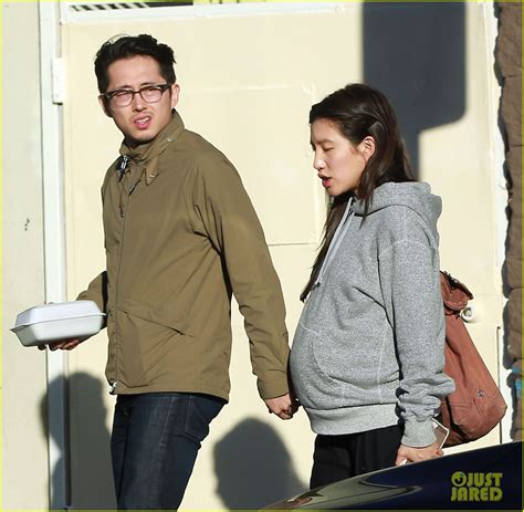 Walking Deads Steven Yeun Steps Out With Pregnant Wife Joana Photo 3848967 Pregnant