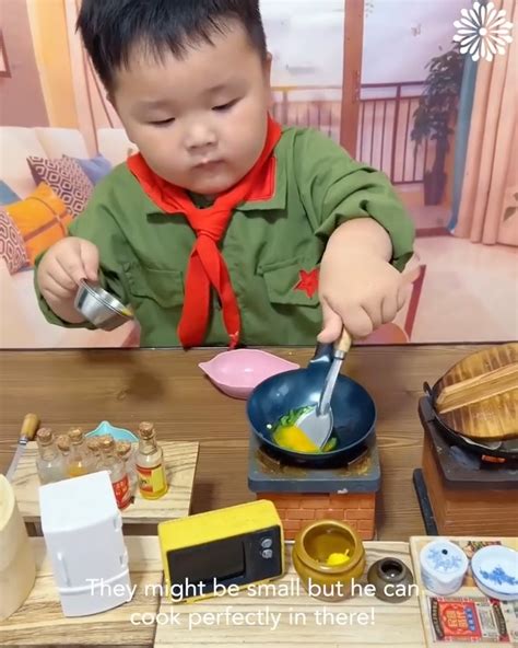 Little Chef Cooking In His Small Kitchen Cooking Little Chef Cooking In His Small Kitchen
