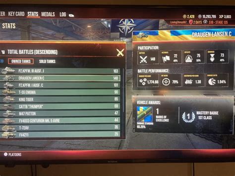 All The Vehicles Ive Managed To Get A Mark Of Excellent On R Worldoftanksconsole