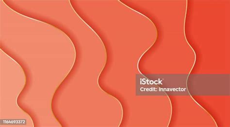 물결 모양의 선이있는 산호 배경입니다 추상 기하학적 3d 모양 0명에 대한 스톡 벡터 아트 및 기타 이미지 0명 곡선 금 금속 Istock
