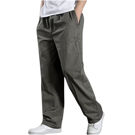 Mens Cargo Pantselastic Waist Sweatpants For Men Casual Long Trousers