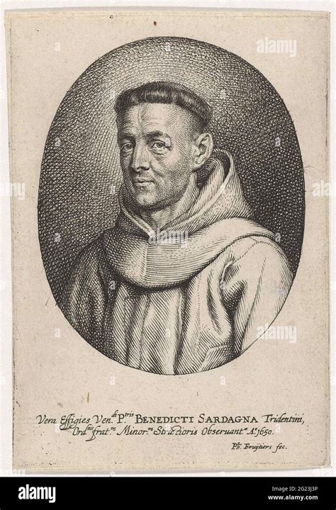 portrait of benedictus sardegna portetbuste in oval to the left of