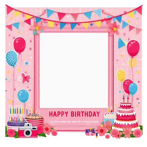 생일 축하해 Photocall 핑크 프레임 생일 축하 해요 포토콜 핑크 프레임 Png 일러스트 및 이미지 에 대한 무료 다운로드 Pngtree