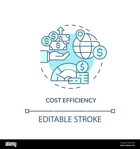 Customizable Cost Efficiency Linear Icon Fdi Concept Stock Vector Image