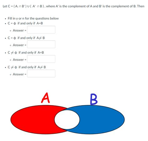 Solved Let C A B U AB Where A Is The Complement Of Chegg Com