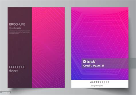 A4 형식의 벡터 레이아웃 현대 표지 모형 브로셔 잡지 전단지 소책자 연례 보고서에 대한 템플릿을 디자인합니다 화려한 그라데이션 비즈니스 배경추상 기하학적 패턴입니다 A4
