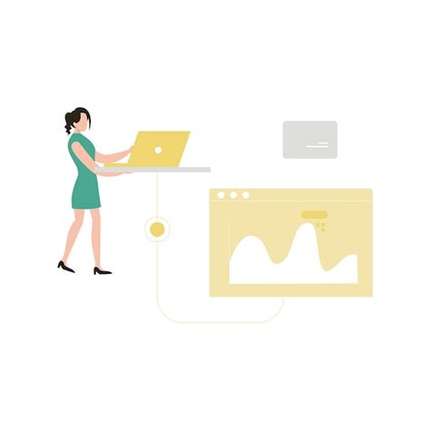 Premium Vector The Girl Is Working On A Graph Report