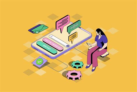 Messaging Services Isometric Illustration Stock Vector Illustration Of Message Social 365398809