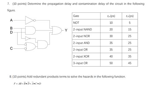 Solved 7 10 Points Determine The Propagation Delay And