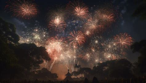 Premium Ai Image Vibrant Colors Illuminate The Dark Night Sky In