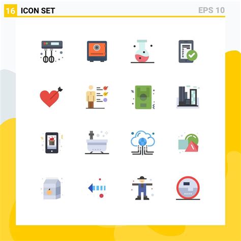 Set Of 16 Modern Ui Icons Symbols Signs For Secure Gdpr Safety Science Compound Editable Pack Of
