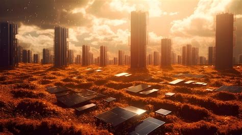 Premium AI Image Solar Panels Renewable Energy AI Generated