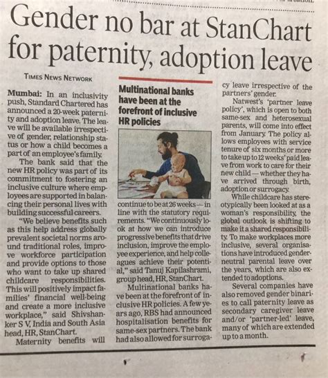 Nutan Rath On Linkedin 📌paternity And Adoption Leave Standard Chartered