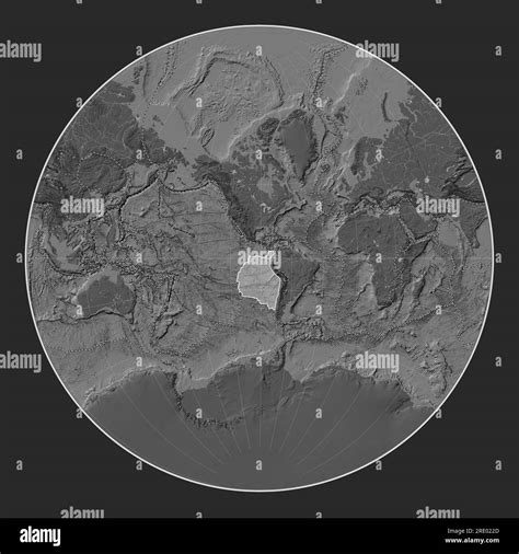 Nazca Tectonic Plate On The Bilevel Elevation Map In The Lagrange Projection Centered