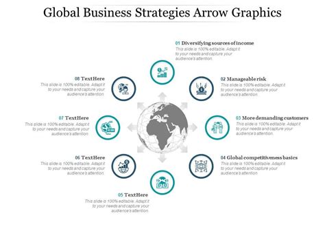 Global Business Strategies Arrow Graphics PowerPoint Slide Templates Download PPT Background