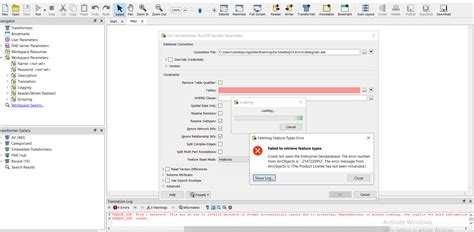 I Am Trying To Connect To Sde Database In Fme I Am Using Arcsde Geodb Reader I Am Getting This
