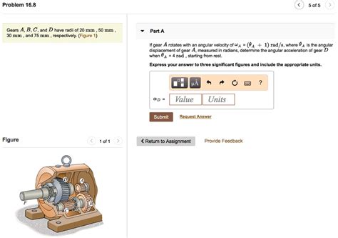 solved problem 16 8 5 of 5 gears a b c and d have radii of 20 mm