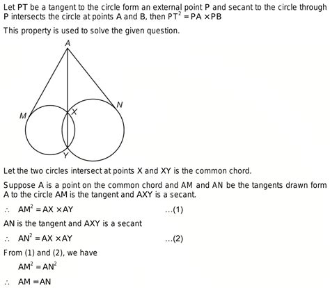 24 If From Any Point On The Common Chord Of Two Intersecting Circle