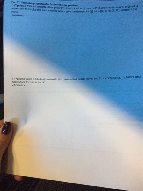 Solved Write A Complete Java Program A Sum Method To Sum A