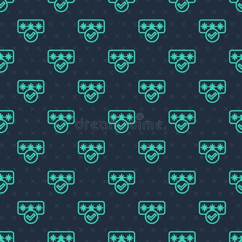 Green Line Password Protection And Safety Access Icon Isolated Seamless