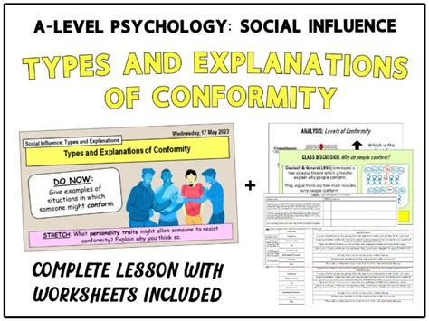 A Level Psychology Social Influence Topic Complete Topic Teaching