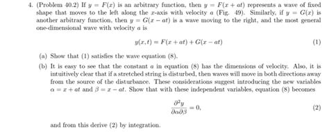 solved 4 problem 40 2 if y f x is an arbitrary