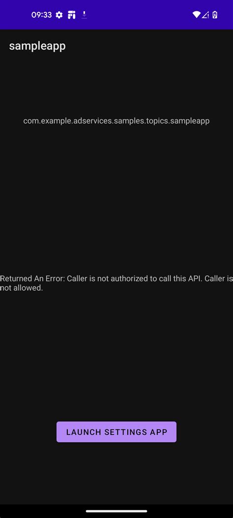 Topics Caller Is Not Authorized To Call This Api Caller Is Not Allowed · Issue 23 · Android