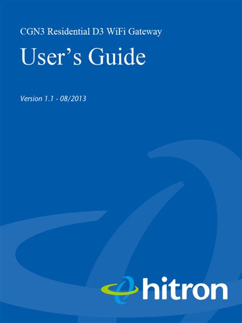 Hitron Modem User Guide Cgn3 Res Pdf Ip Address Wireless Lan