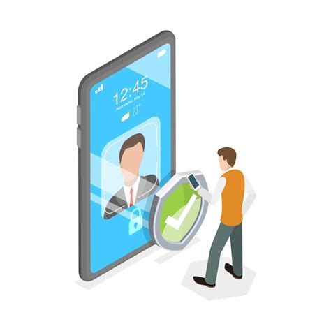 Premium Vector D Isometric Flat Vector Illustration Of Biometrics Identification And