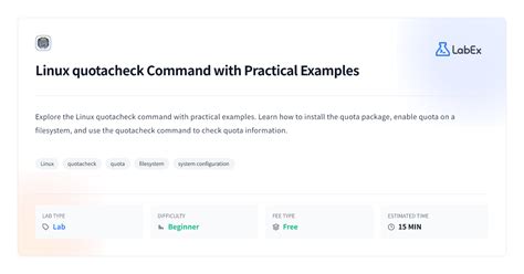 Linux Quotacheck Command With Practical Examples Labex