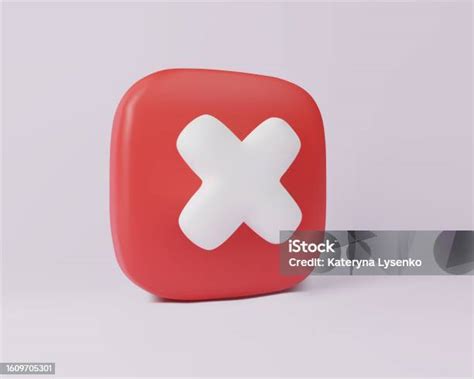 적십자 체크 표시 버튼의 3d 렌더링 아이콘입니다 취소 기호 감소에 대한 스톡 벡터 아트 및 기타 이미지 감소 거절 누름 버튼 Istock