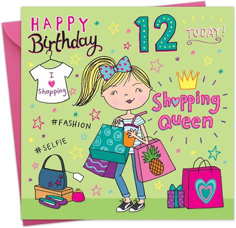 Twizler 12th Birthday Card For Girls Shopping Age 12 Happy Birthday
