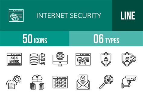 50 Internet Security Line Icons