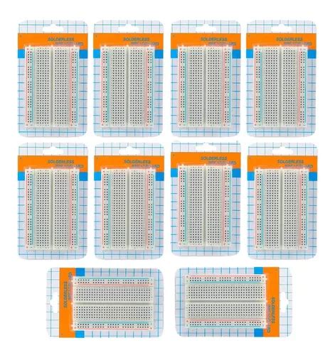 10 Piezas De Protoboard 400 Puntos Proto Breadboard Arduino En Venta