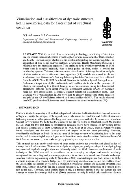 Doc Visualisation And Classification Of Dynamic Structural Health