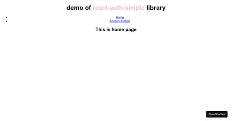React Auth Simple Demo Codesandbox