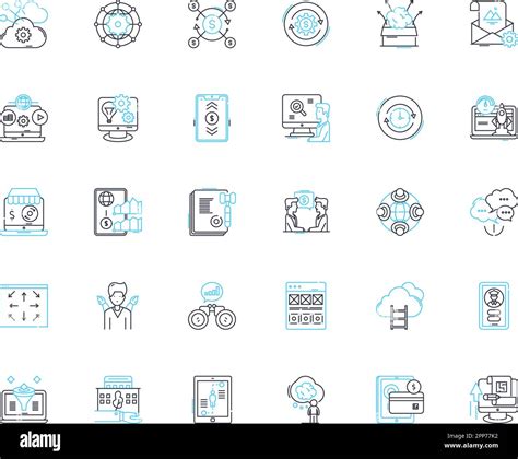 Firm Structure Linear Icons Set Hierarchy Organization Chain Departments Coordination