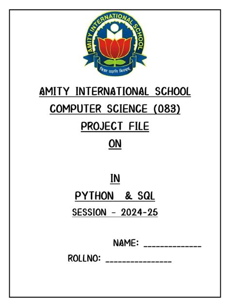 Xii Cs Front Page Of Project File Pdf Class Computer Programming