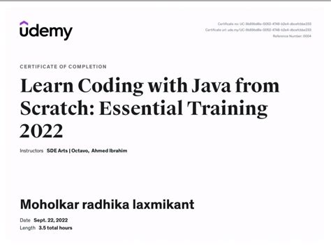 Radhika Moholkar On Linkedin Udemycourse Java