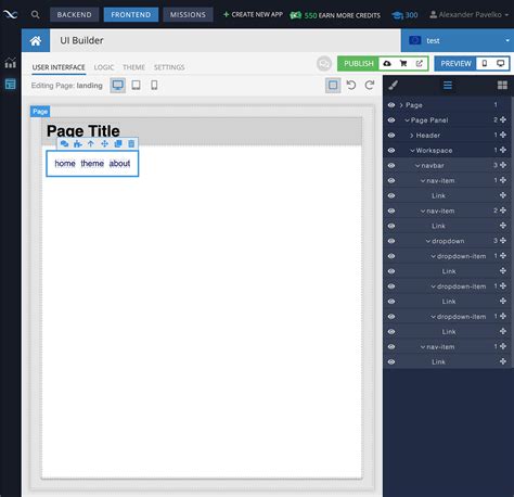 Dropdown Menu Quick Access Panel Ui Builder Codeless Backendless Support