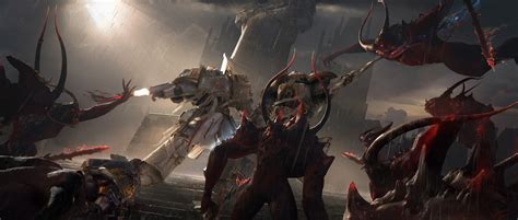 배경 화면 워해머 40 000 공상 과학 소설 하이 테크 Warhammer 30 000 그림 그레이 나이트 데몬 총 체 우주 해병대 파워 아머 인간