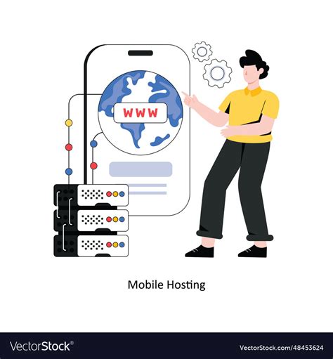 Mobile Hosting Flat Style Design Royalty Free Vector Image